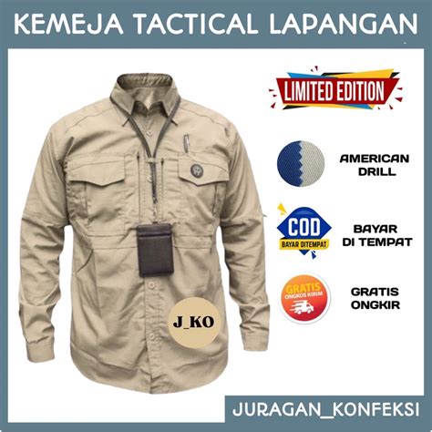 Jual Kemeja Tactical Lapangan PDL M Tac Lengan Panjang Baju Tactical