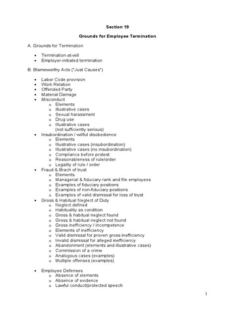 Notes On Grounds For Termination Pdf Crimes Crime And Violence