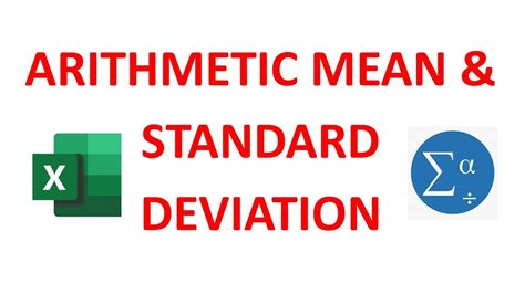 Arithmetic Mean And Standard Deviation Youtube