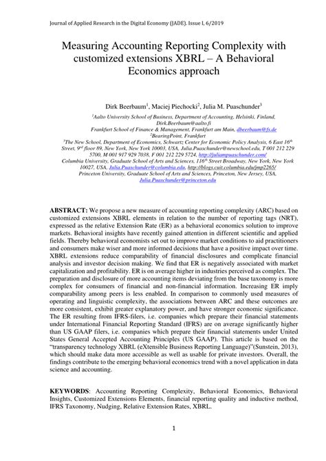 Pdf Measuring Accounting Reporting Complexity With Customized