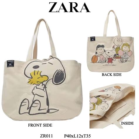 Jual TOTE BAG ZARA SNOOPY PEANUTS IMPORT Tas Snoopy Premium Totebag