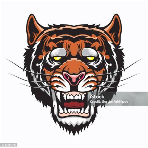Maskot Kepala Harimau Yang Marah Ilustrasi Stok Unduh Gambar Sekarang