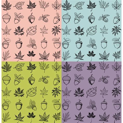 Fall Leaves And Acorns Vector Ai Tofujoe