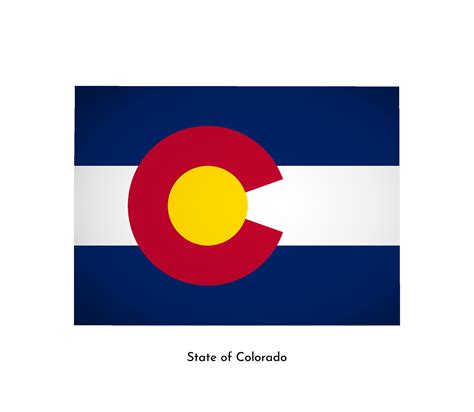 Vector Isolated Illustration With Flag And Simplified Map Of Colorado State Of USA Volume