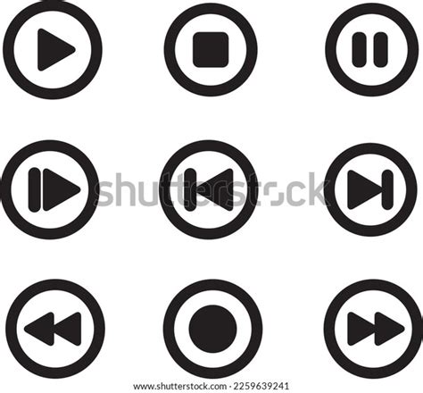 Multimedia Navigation Buttons On White Background Stock Vector Royalty Free 2259639241
