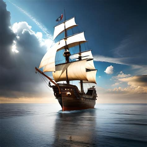 Premium Photo Pirate Ship Coast In Ocean Ai Generated
