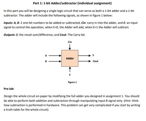 Solved Part Bit Adder Subtractor Individual Chegg