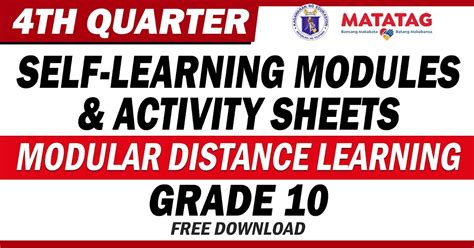 Grade 10 Modules And Activity Sheets Quarter 4 Free Download Deped