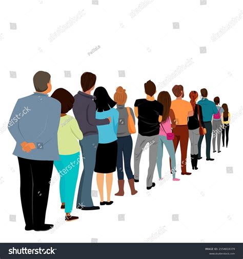Cartoon Images Of People Waiting In A Queue Royalty Free Photos And