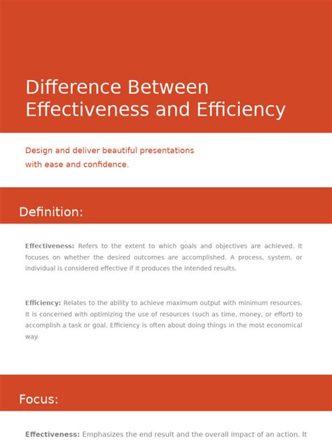 Difference Between Effectiveness And Efficiency Pdf