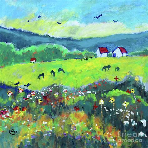 Green Fields Painting By Kip Decker Fine Art America