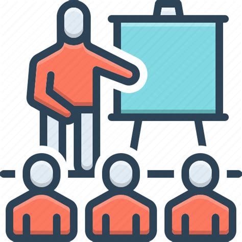 Training Instruction Teaching Teacher Pupils Demonstration Blackboard Icon Download On