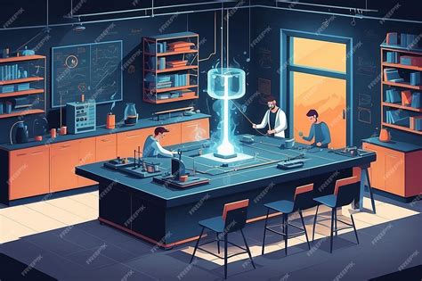 Premium Photo Depict A Physics Lab With Students Experimenting On The