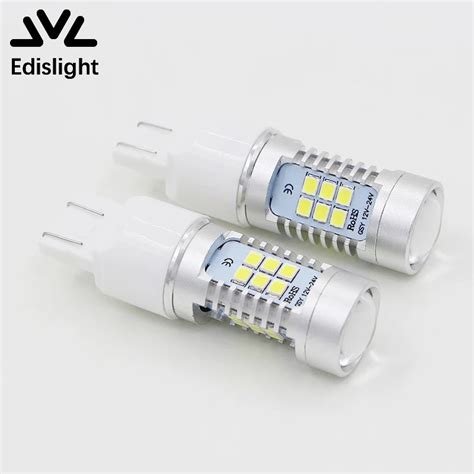 Edislight 2pcs T20 W21W 7440 W21 5W 7443 21SMD LED Bulb For Car Front