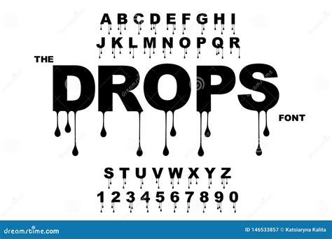Bold Font Vector Alphabet With Split Effect Letters And Numbers