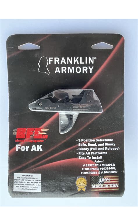 Franklin Armory Bfsiii Ak C1 Binary Firing System For Most Ak Platforms