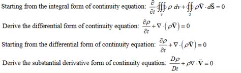 Solved Starting From The Integral Form Of The Continuity