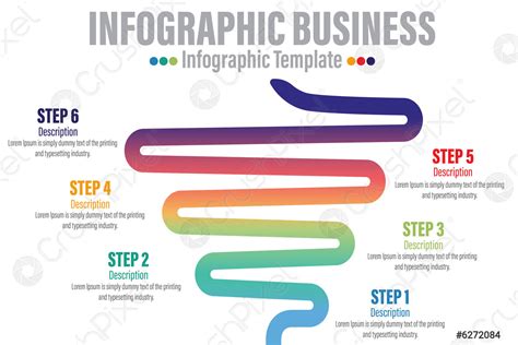 6 Steps Modern Timeline Diagram With Steps And Percentage Presentation Stock Vector 6272084