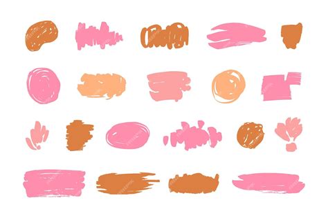 잉크 브러시 스트로크 컬렉션 무료 벡터