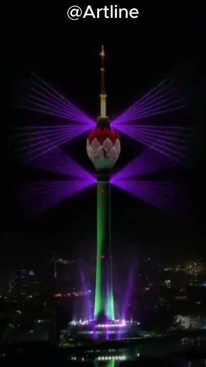 Lotus Tower In Sri Lanka Laser Light Show නෙළුම් කුලුනේ මෙහෙම වැඩ