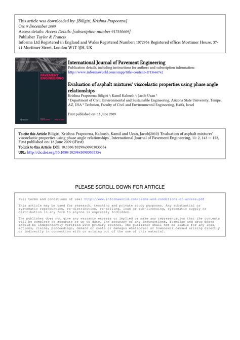 Pdf Evaluation Of Asphalt Mixtures Viscoelastic Properties Using