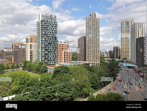 High Level View Of Lewisham Town Centre London Uk Summer 2024