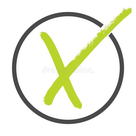 Survey Or Voting Checkbox With Green X In Circle Stock Illustration