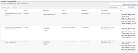 como borrar masivamente los mensajes scheduled actions pl