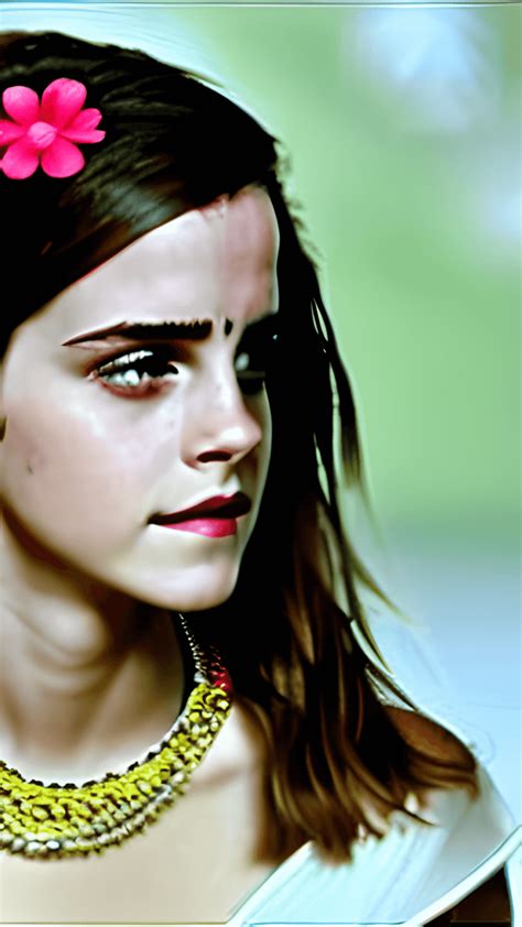 Emma Watson Sitting On The Ground In White · Creative Fabrica