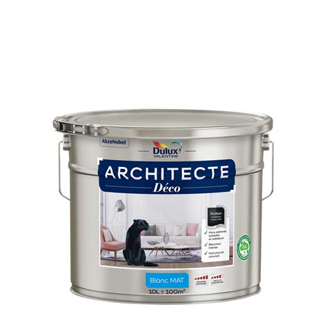 Peinture Mur Plafond Blanc Mat Dulux Valentine Architecte Déco 10l