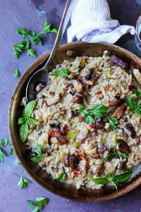 Wild Mushroom Risotto With Bacon And Leeks Eating European