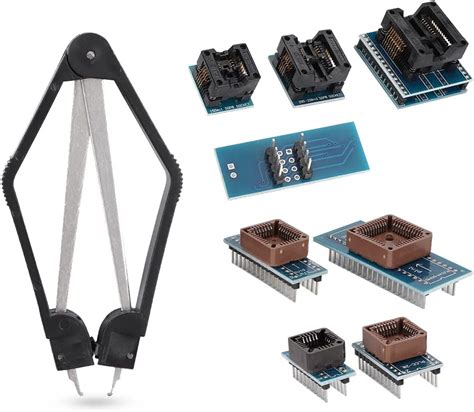 Ashata 9 Piece Programmer Adapters Sockets Kit With 16 Sop16 8 Sop8 To Dip8 Plcc44