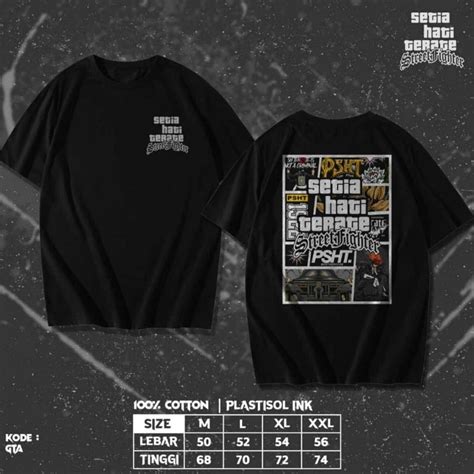 Jual KAOS SETIA HATI TERATE STREET FIGHTER KAOS PSHT MOTIF GTA KAOS