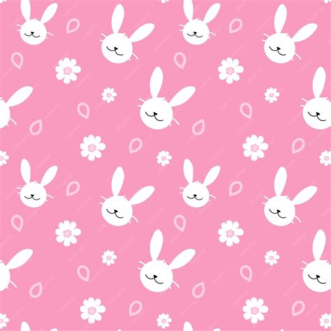 Premium Vector Trendy Flat Design Of Bunny Pattern Vector Art