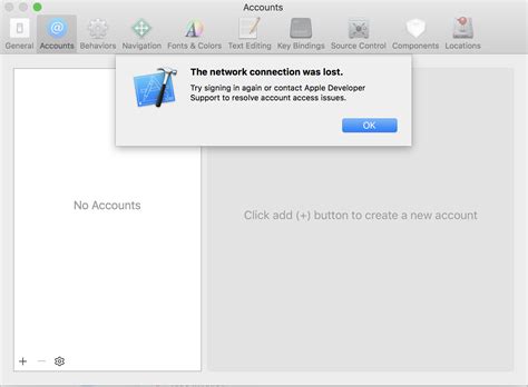 Ios Network Connection Was Lost Xcode 7 3 1 Stack Overflow