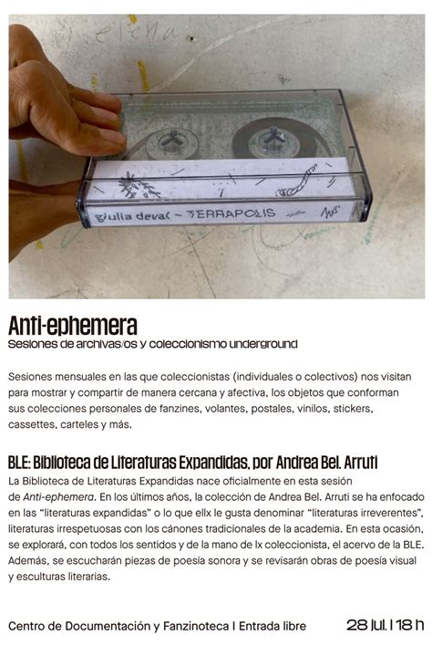 Anti Ephemera BLE Biblioteca De Literaturas Expandidas Por Andrea