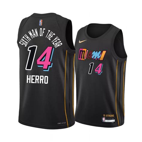 Tyler Herro 2022 Sixth Man Of The Year Miami Heat 14 Black Jersey