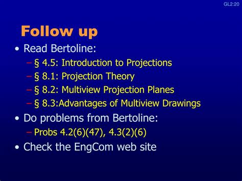 Ppt Engineering Communications Gl2 Geometric Modelling Projection Systems Powerpoint