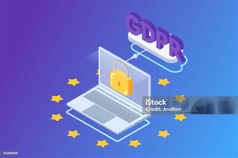 일반 데이터 보호 규정gdpr 아이소메트릭 개념입니다 벡터 일러스트입니다 5월에 대한 스톡 벡터 아트 및 기타 이미지 5월