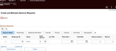 Hawaii Information Portal Using The Create And Maintain Absence