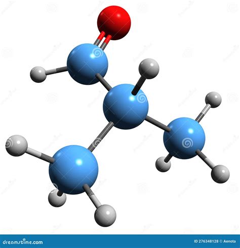 3d Image Of Isobutyraldehyde Skeletal Formula Stock Illustration