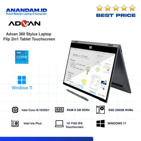 Jual Advan 360 Stylus Laptop Flip 2in1 Tablet Touchscreen INTEL I5 8