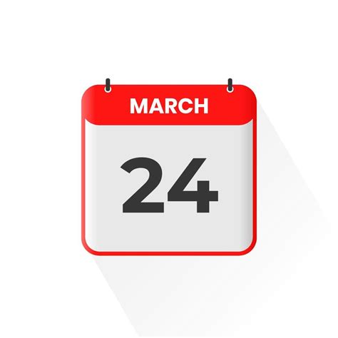 Icono Del Calendario Del 24 De Marzo 24 De Marzo Calendario Fecha Mes