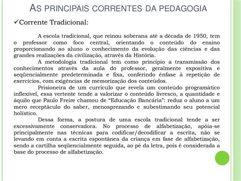 As Principais Correntes Pedagógicas