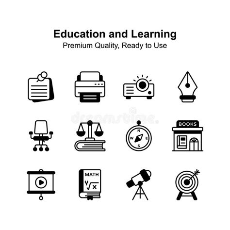 Try This Premium Education And Learning Icons In Trendy Design Style