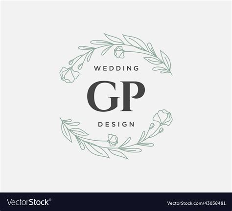 Gp Initials Letter Wedding Monogram Logos Vector Image