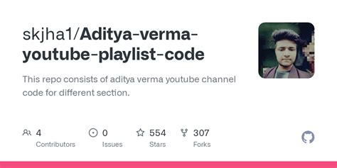Github Skjha Aditya Verma Youtube Playlist Code This Repo Consists