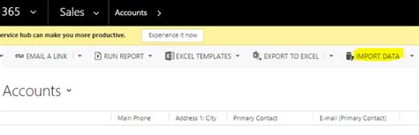 Import Data Button Missing At Entity Level In Dynamics 365 Sales Crm