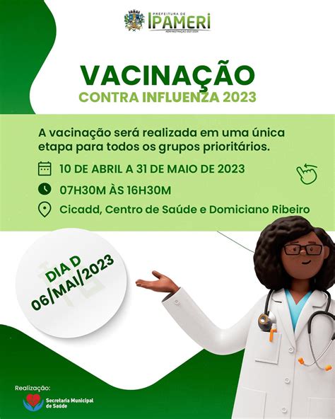 Iniciada a campanha de vacinação contra Influenza Prefeitura Municipal de Ipameri