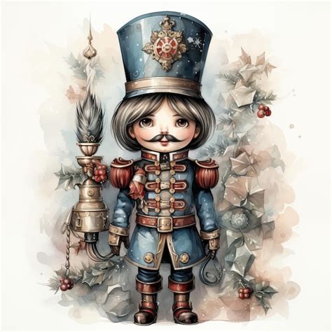 Premium Vector Cute Christmas Nutcracker Isolated On White Background Wa